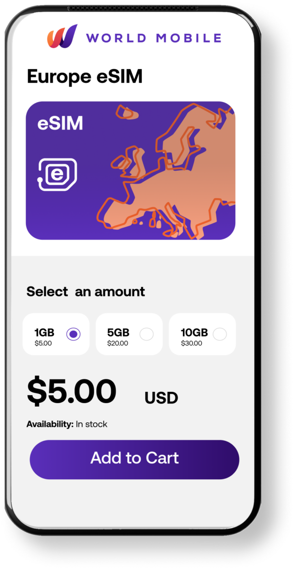 World Mobile Travel eSIM - Get your World Mobile Data eSIM